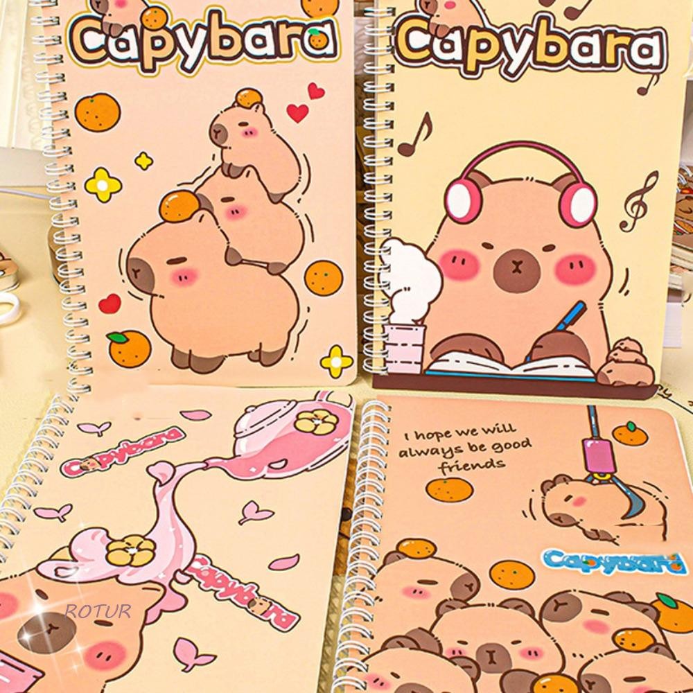 ROTUR Capybara Notebook, Line Inner Pages Capybara Coil Notebook ...