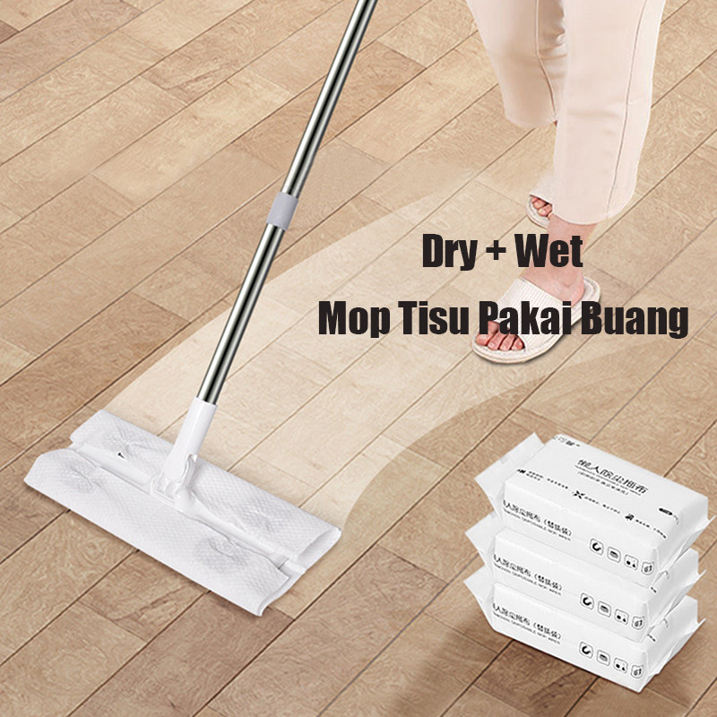 MYElectrostatic Flat Mop Tisu Pakai Buang Wiper Disposable Wet Dry ...