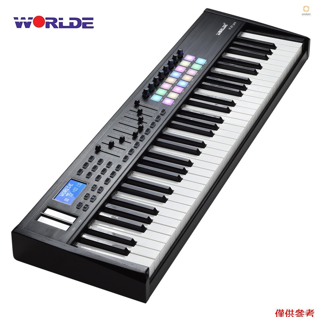 WORLDE P-61 Pro 61-Key USB MIDI Keyboard Controller LCD Display with 61 ...