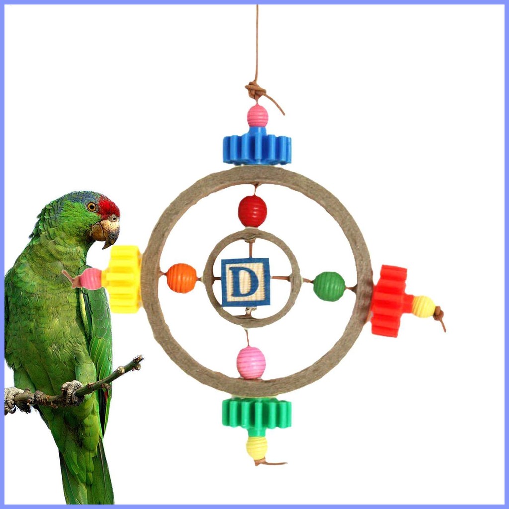 Bird Toys for Parrots Wooden Blocks Paper Tube Chewing Parrots Toys ...