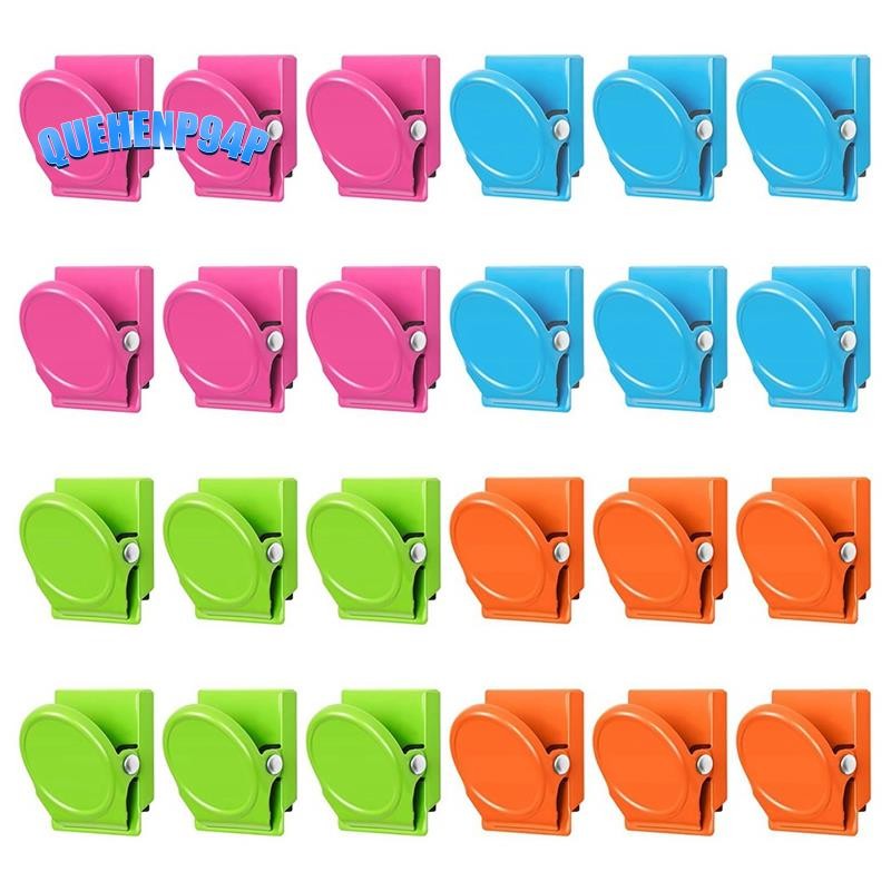 Magnetic Clips, 24 Pcs Fridge Magnet Whiteboard Magnets, Metal Clips ...
