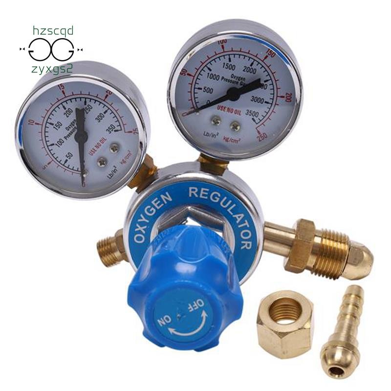 Oxygen Gas Bottle Regulators O2 Reducing Pressure Inhaler Double Gauge ...