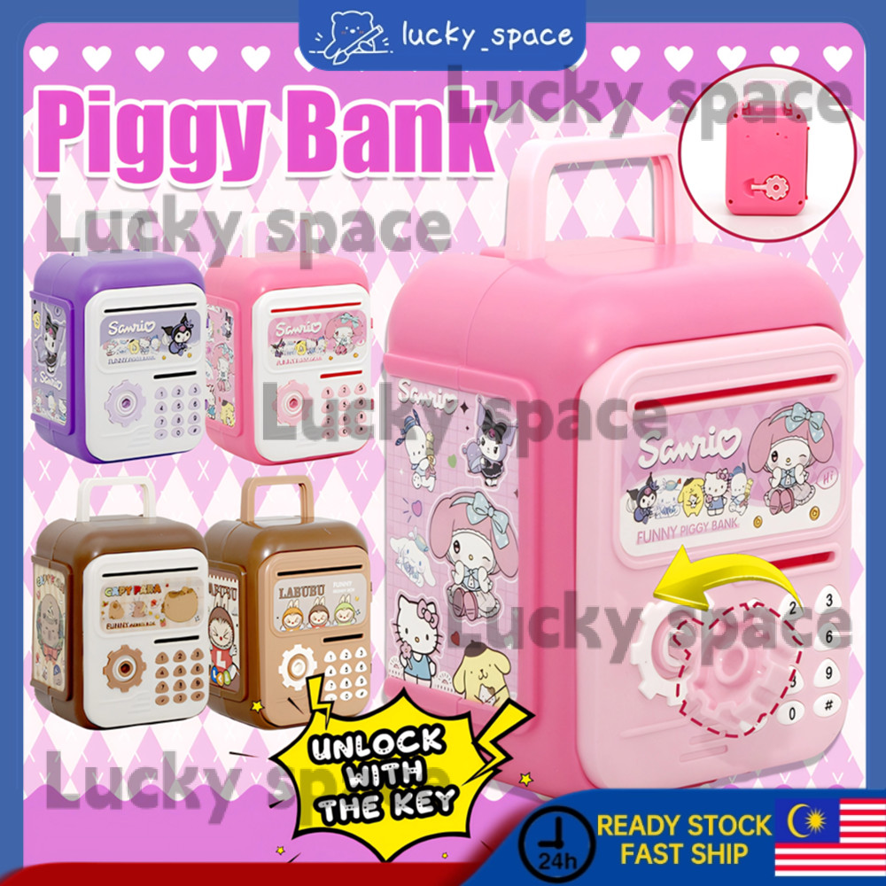 Melody Kuromi Key Piggy Bank Toys For Kids Labubu Tabung Duit Kanak ...