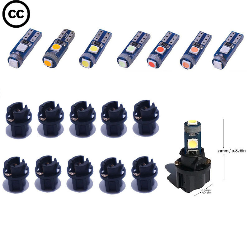 CC]1PCS T5 Led Meter Bulb with Twist Sockets Super Bright W3W W1.2W ...