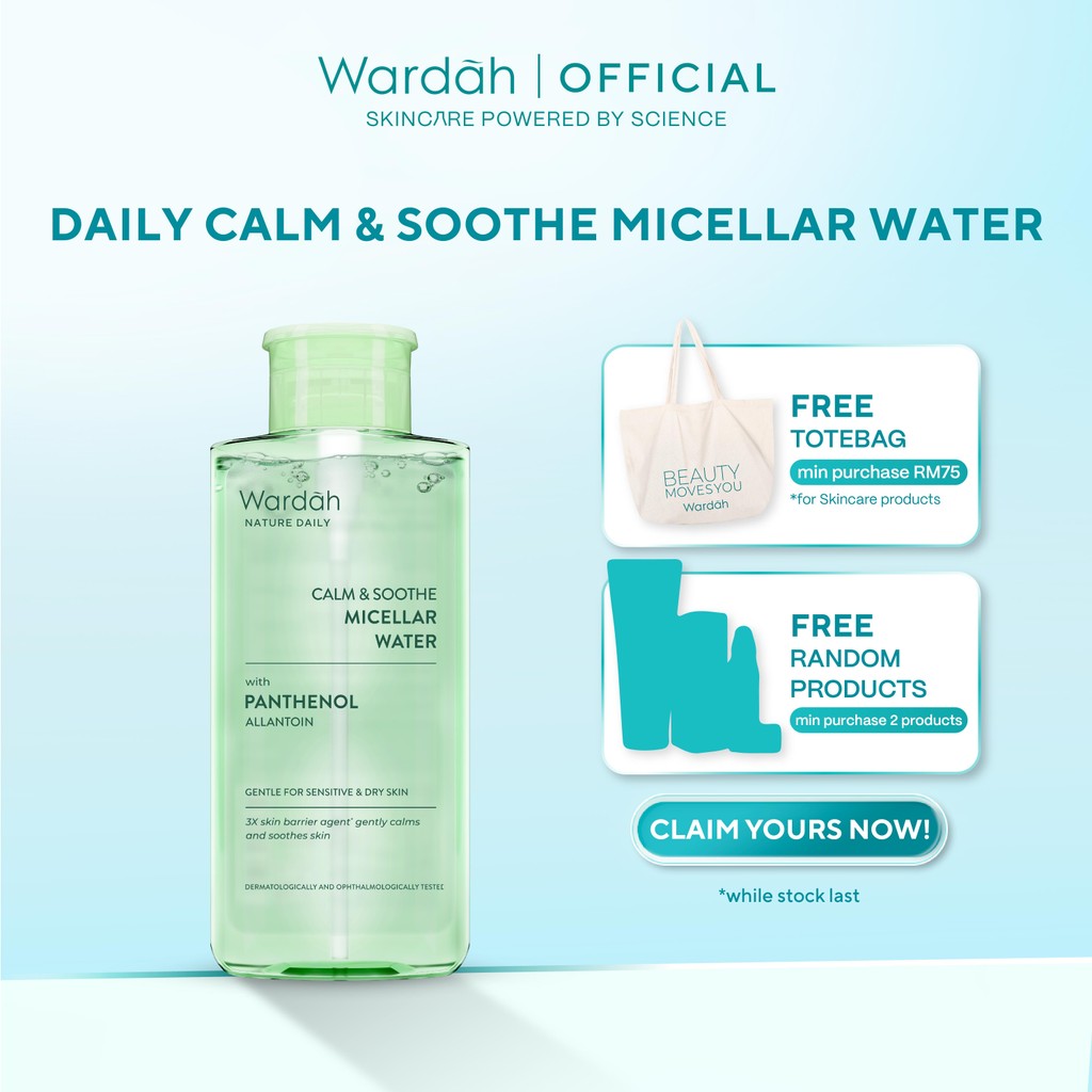 NEW! Wardah Nature Daily Calm & Soothe Micellar Water 400ml - Removes ...