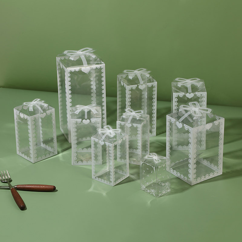 Transparent Plastic Gift Box with Bowknot PVC Favor Boxes Packing Box ...