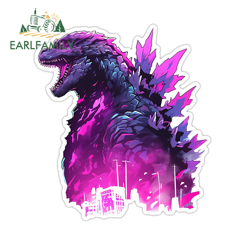 EARLFAMILY Godzilla Car Stickers Occlusion Scratch Caravan Surfboard ...