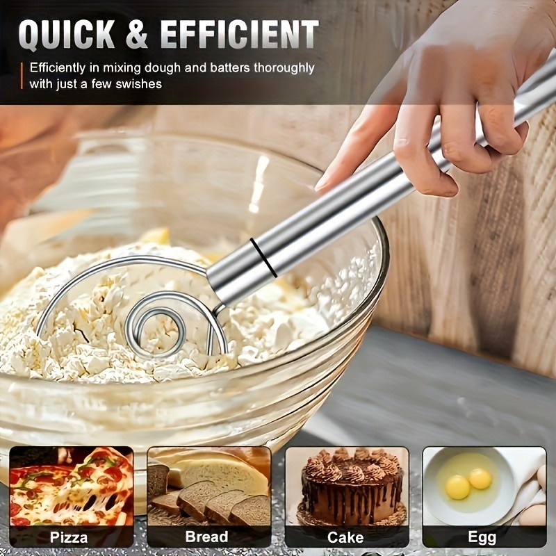 Stainless Steel Handheld Dough Mixer with Scraper Single Dual Hole ...