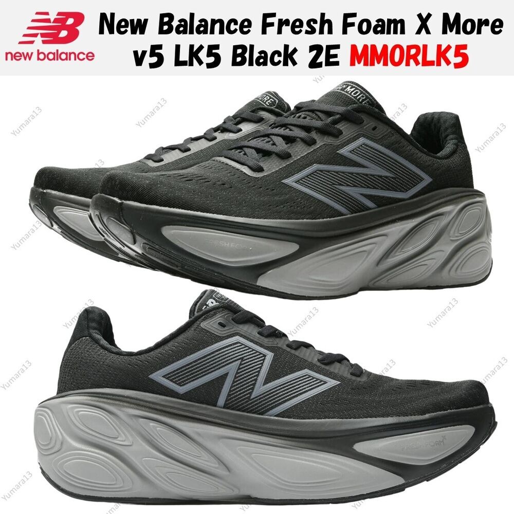 New Balance Fresh Foam X More v5 LK5 Black 2E MMORLK5 Men's Size ...