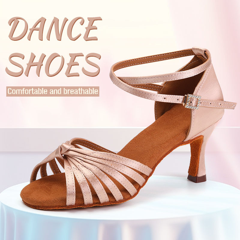 Ladies Girls Mid Heel Latin Dance Shoes Dance Party with Latin Ruma ...