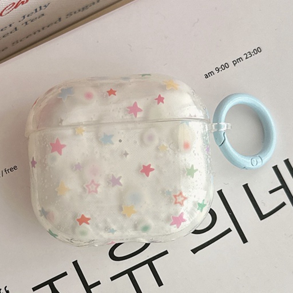 Casing For Airpods 4 Pro 2 3 1 Fashion Fresh Colorful Stars Pattern ...