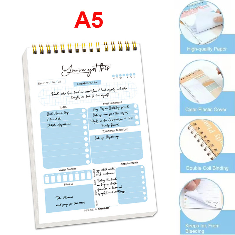 A5 To Do List Notepad Undated Daily Planner Notebook Stationery Teacher ...