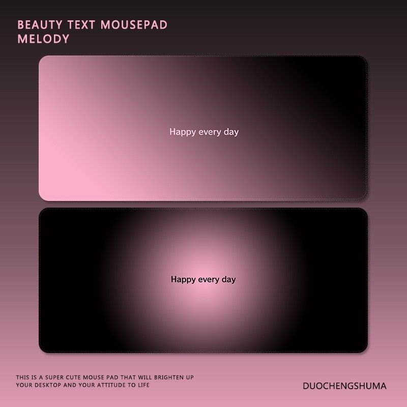 High-end Gradient Mouse Pad Black Pink Color Minimalist Style Oversized ...