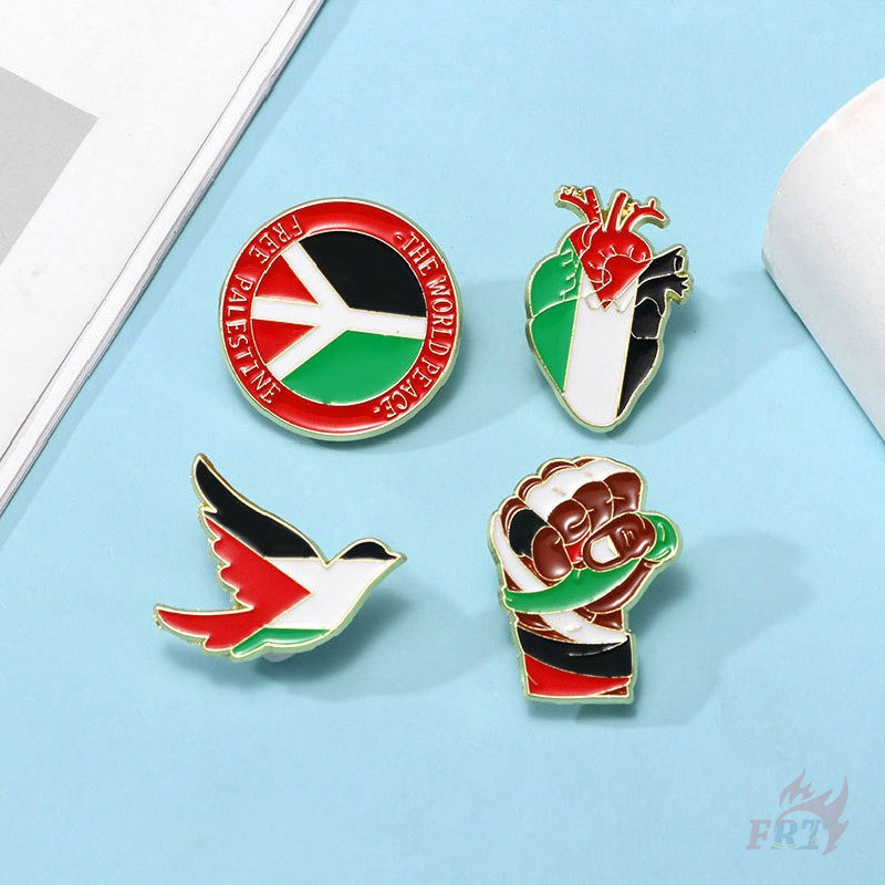 Palestine - Peace & Love Brooches ★ 1Pc/4Pcs Doodle Enamel Backpack ...