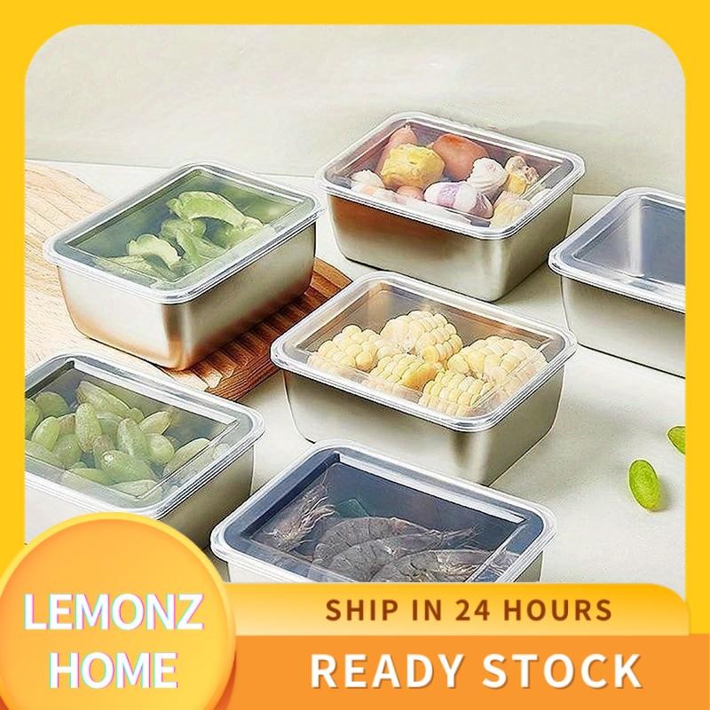Stainless Steel Food Containers Organizer Crisper Fresh-Keeping Storage ...