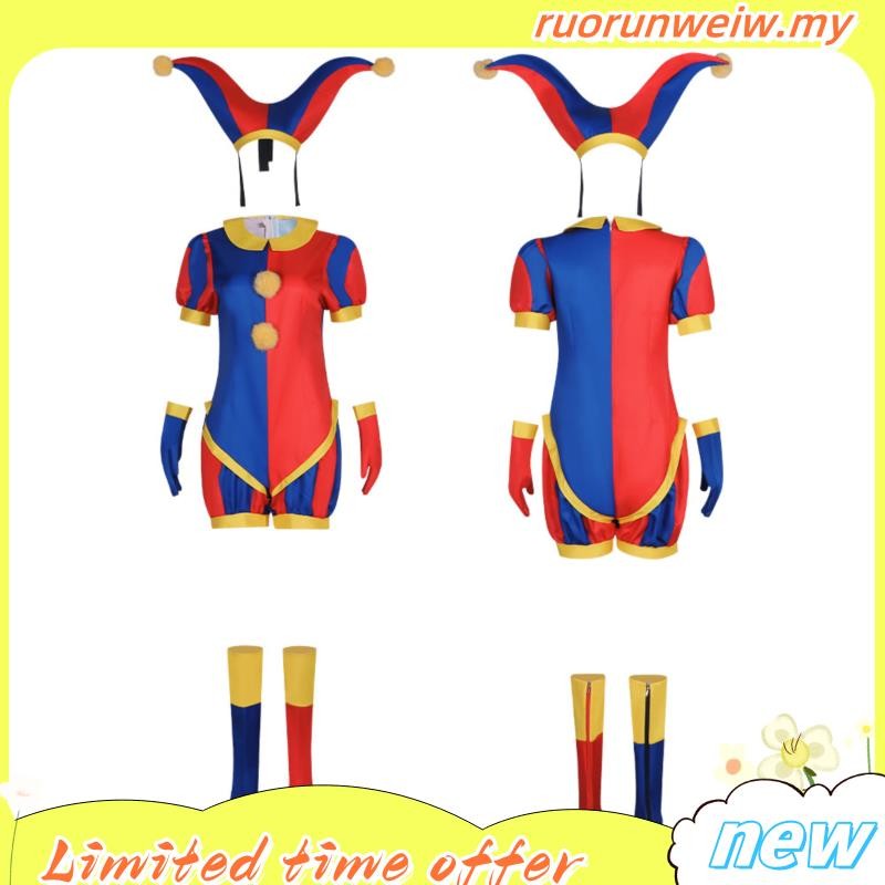 Girls Pamni Circus Suit The Amazing Digital Joker Pomni Cosplay Costume ...