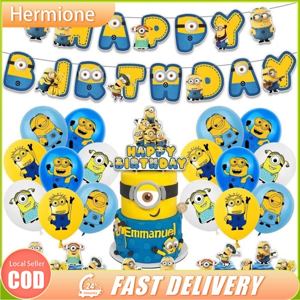 Despicable Me Minions Theme Celebrate birthday Party Banner Party ...