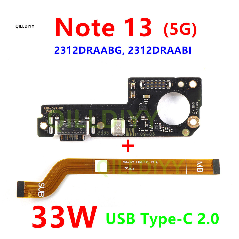 For Xiaomi Redmi Note 13 USB Board Charger 33W Type-C Mic Charging Dock ...