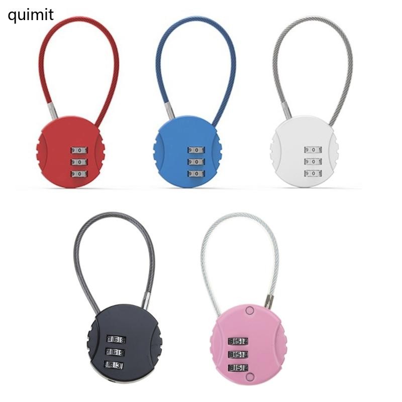 QUIM 3 Digit Combination Padlock Small Password Lock for Backpacks Gym ...
