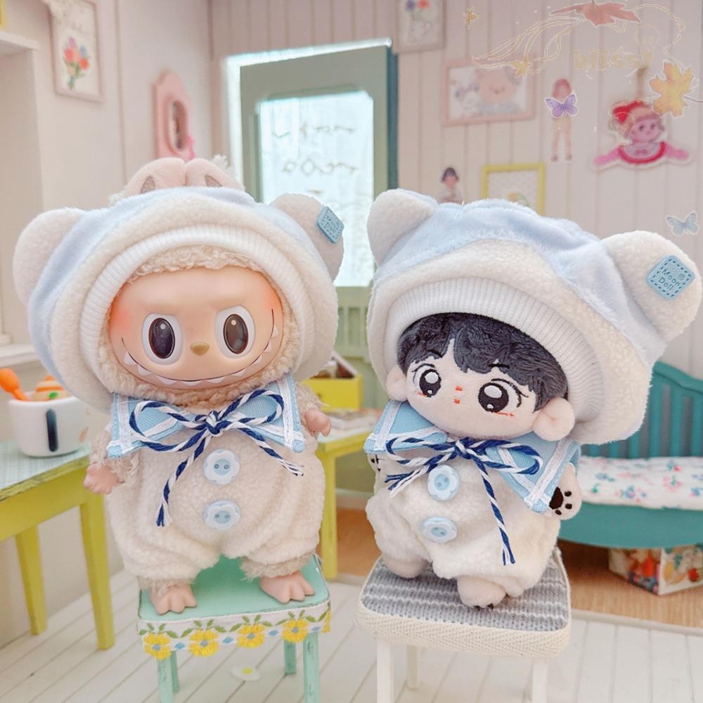 BLISS Labubu Time Doll Clothes, Dress Up Navy Jumpsuit Sitting Labubu ...