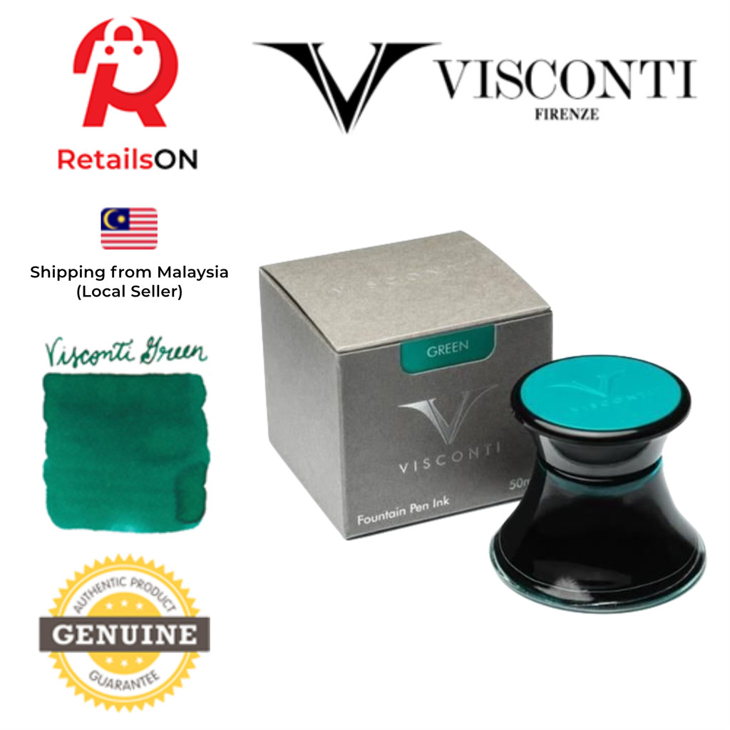 Visconti Ink Bottle (50ml) - Green / Fountain Pen Ink Bottle 1pc ...