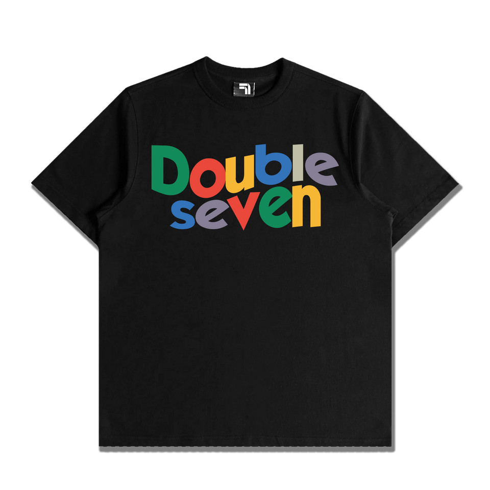 Double 7 Multi-Color Font Tee (Black) | Shopee Malaysia