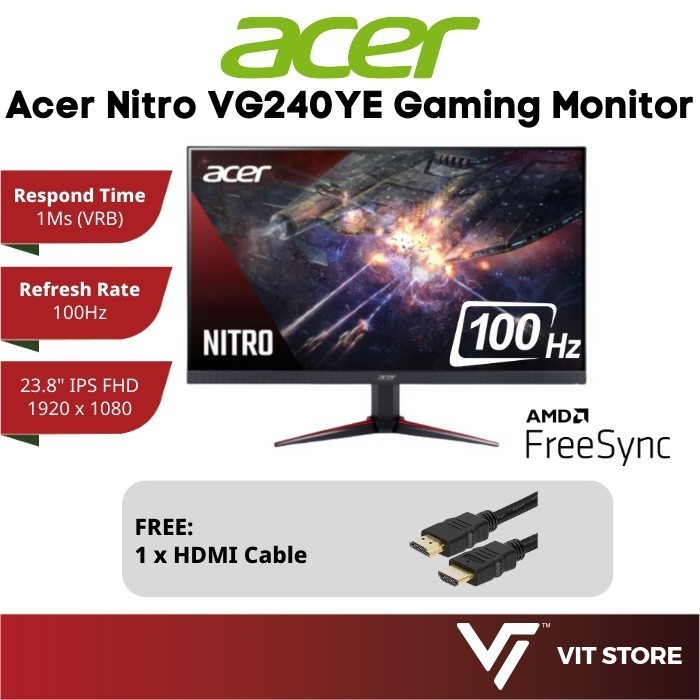 ACER Nitro 24 / 27 inch 100Hz / 165Hz VG240Y E / VG240YE / VG270E ...