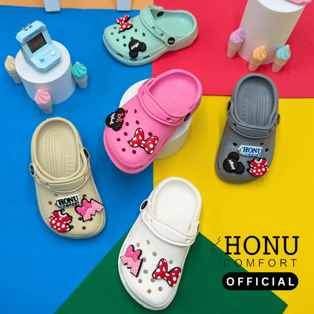 Minnie Cartoon Classic Crocs for Girl Kids Women with Jibbitz | Shopee ...