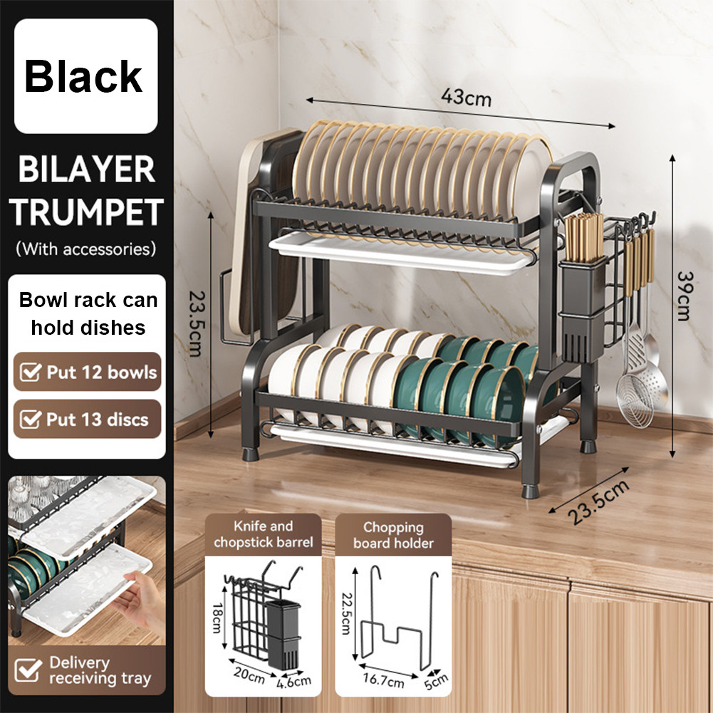 2/3 Tier Dish Drainer Rack Heavy Duty Dish Drying Rack for Restaurant ...