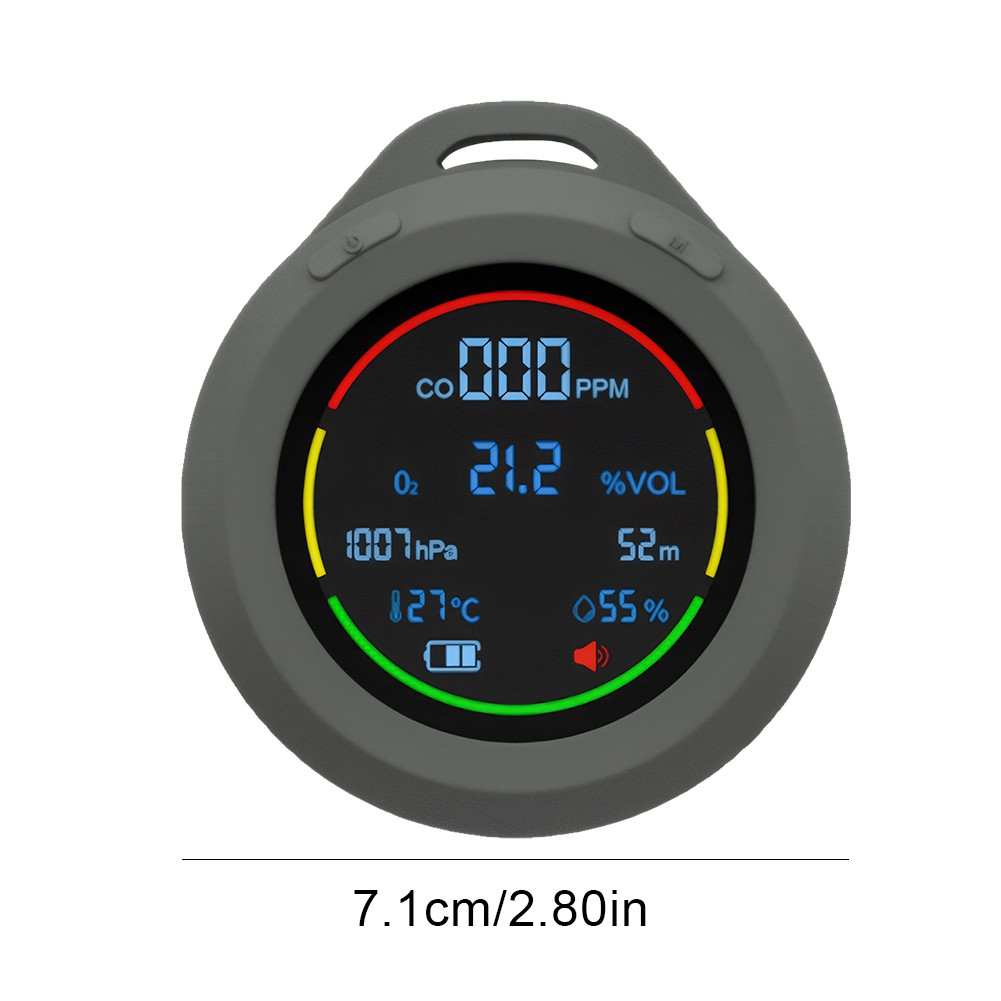 6 In 1 CO CO2 Air Pressure Altitude Temp Humidity Sensor Rechargeable ...