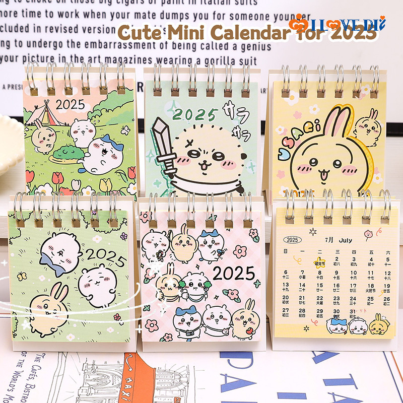 5 Pcs Mini Cute Cartoon Chiikawa Theme Foldable Coil Calendar - 2025 ...