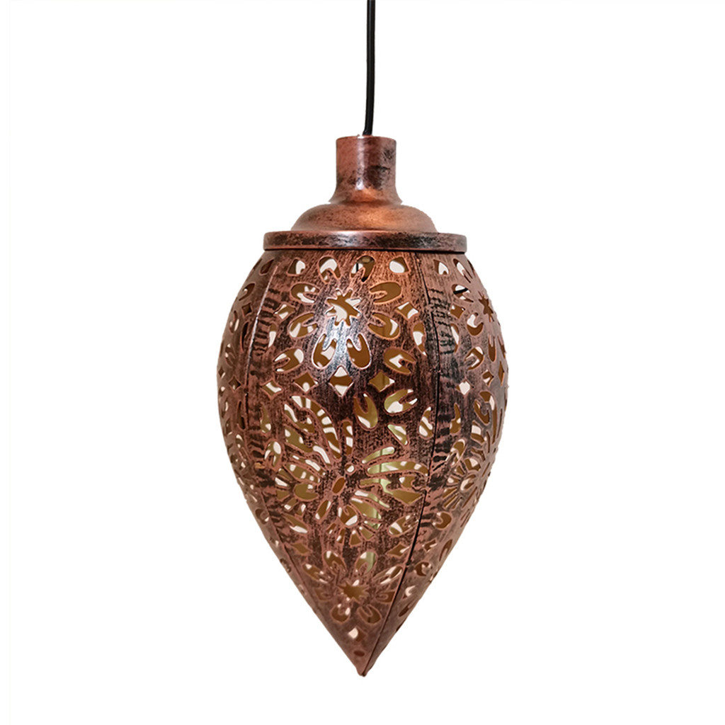 [Verne.my] Solar Lantern Iron Art Hanging Cone Pendant Lanterns ...