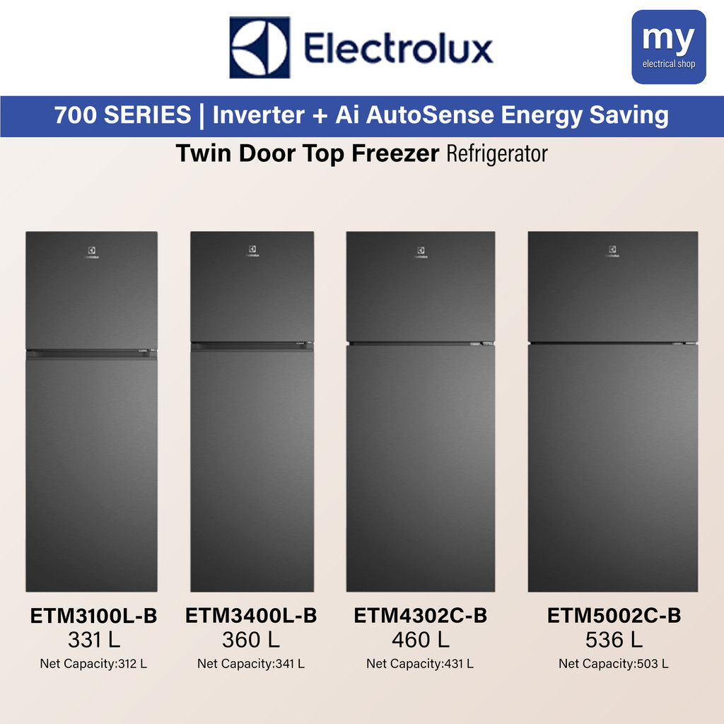 Electrolux 331L 360L 460L 536L inverter Refrigerator Peti Sejuk Fridge ...