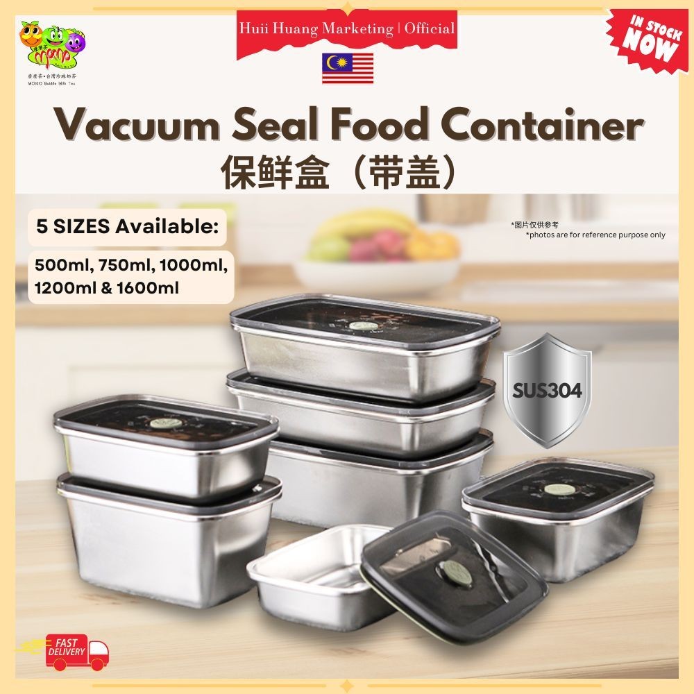SUS304 Stainless Steel Vacuum Container with Lid Fresh Keeping Box ...