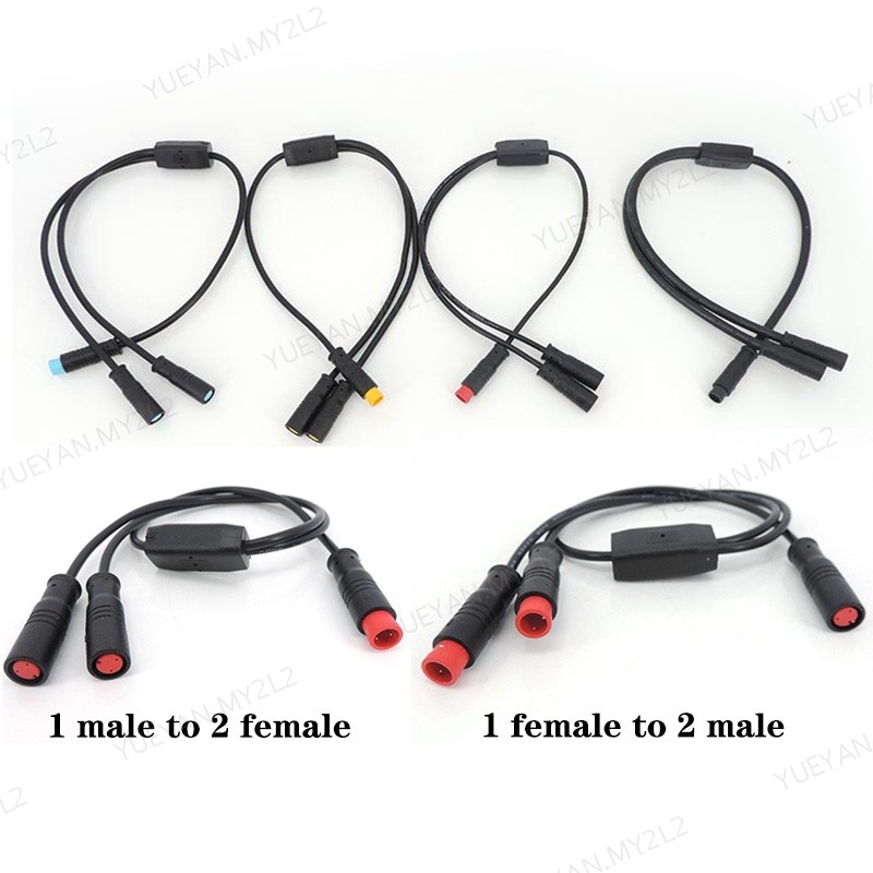 M8 Julet waterproof 1 male to 2 female 2/3/4/5/6 pin Ebike DC splitter ...