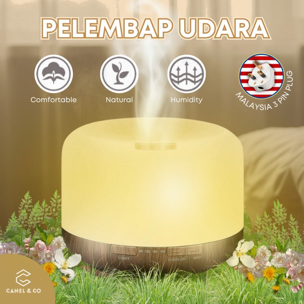 500ML Air Humidifier Aroma Diffuser Purifier Aromatherapy Humidify ...