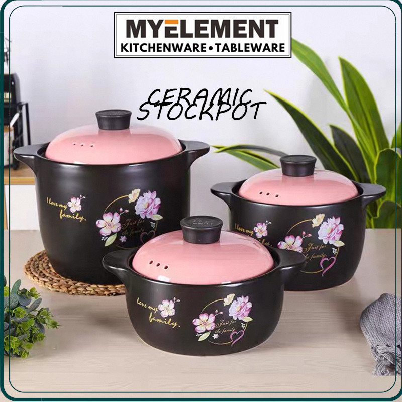 Myelement Ceramic Stockpot, Stovetop Ceramic Cookware, Soup Pot Stew ...