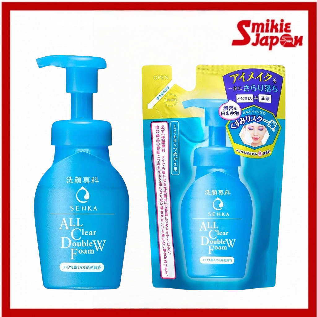 Senka All Clear Double Face Foam Face Wash 150ml / Refill 130ml (Made in Japan) Direct From ...