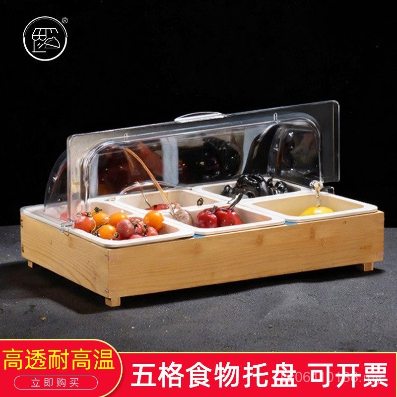Buffet with Lid Hotel Display Tray Storage Basin White Tray Anti-dust ...