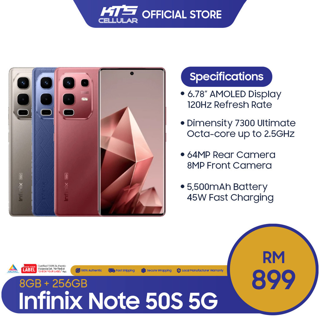 [PRE ORDER] Infinix Note 50S 5G (8GB +256GB) Smartphone - Original 1 Year Warranty by Infinix ...
