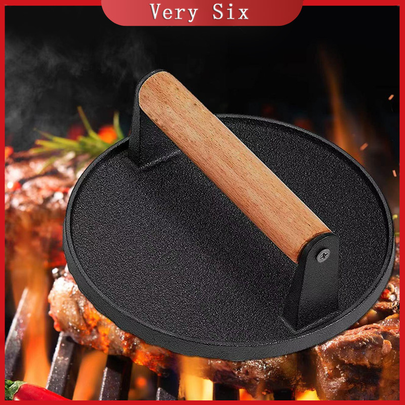 Kitchen Grill Steak Meat Press Plate Cast Iron Barbecue Press Plate ...