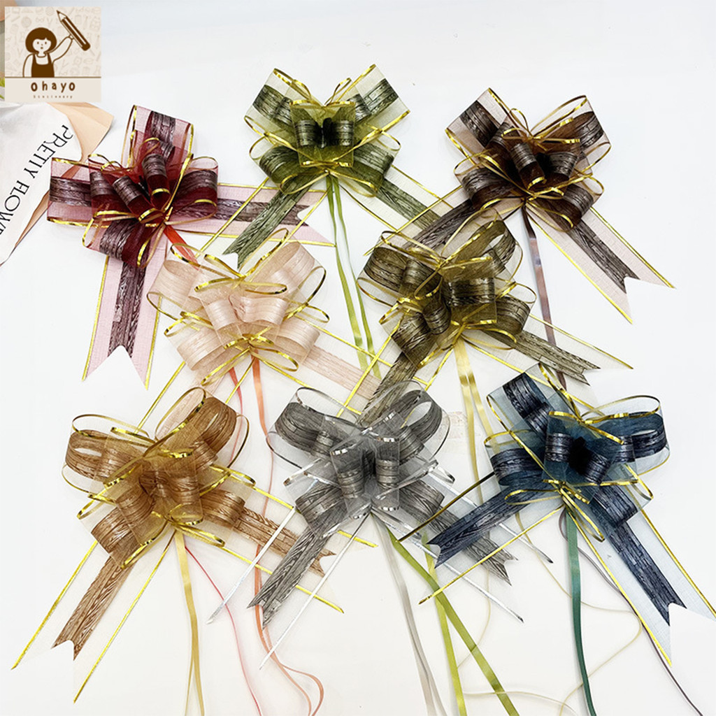 10 pcs Wedding Party DIY Assorted Colour Chequered Pull Bow Ribbon ...