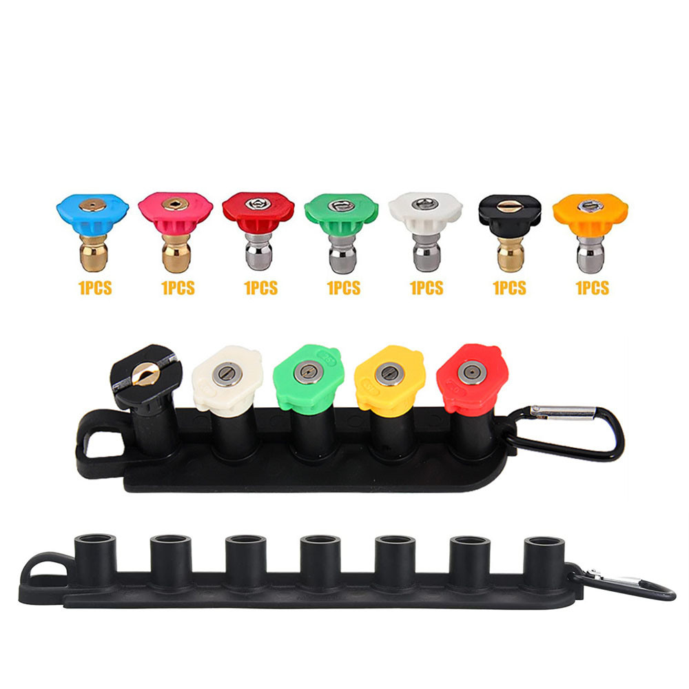 High Pressure Washer Tips Set With Nozzle Holder 7 Nozzle Tips 1/4 Inch ...