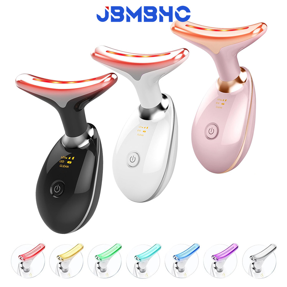 7 Color Led Face Neck Massager EMS Microcurrent for Skin Care Anti ...