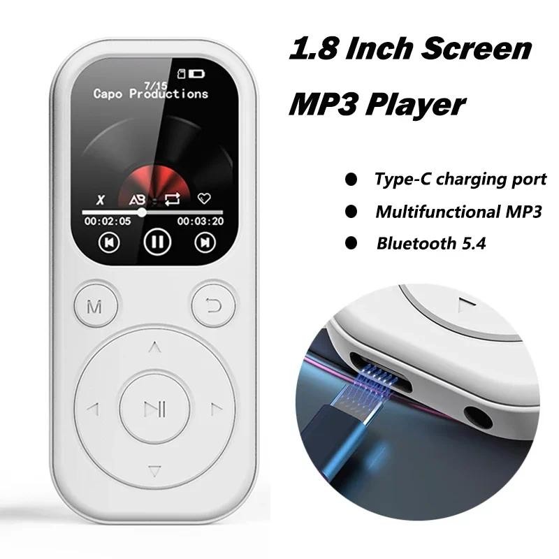 Portable MP3 Player Type-C 1.8 Inch Bluetooth5.4 Compatible Touch Keys ...