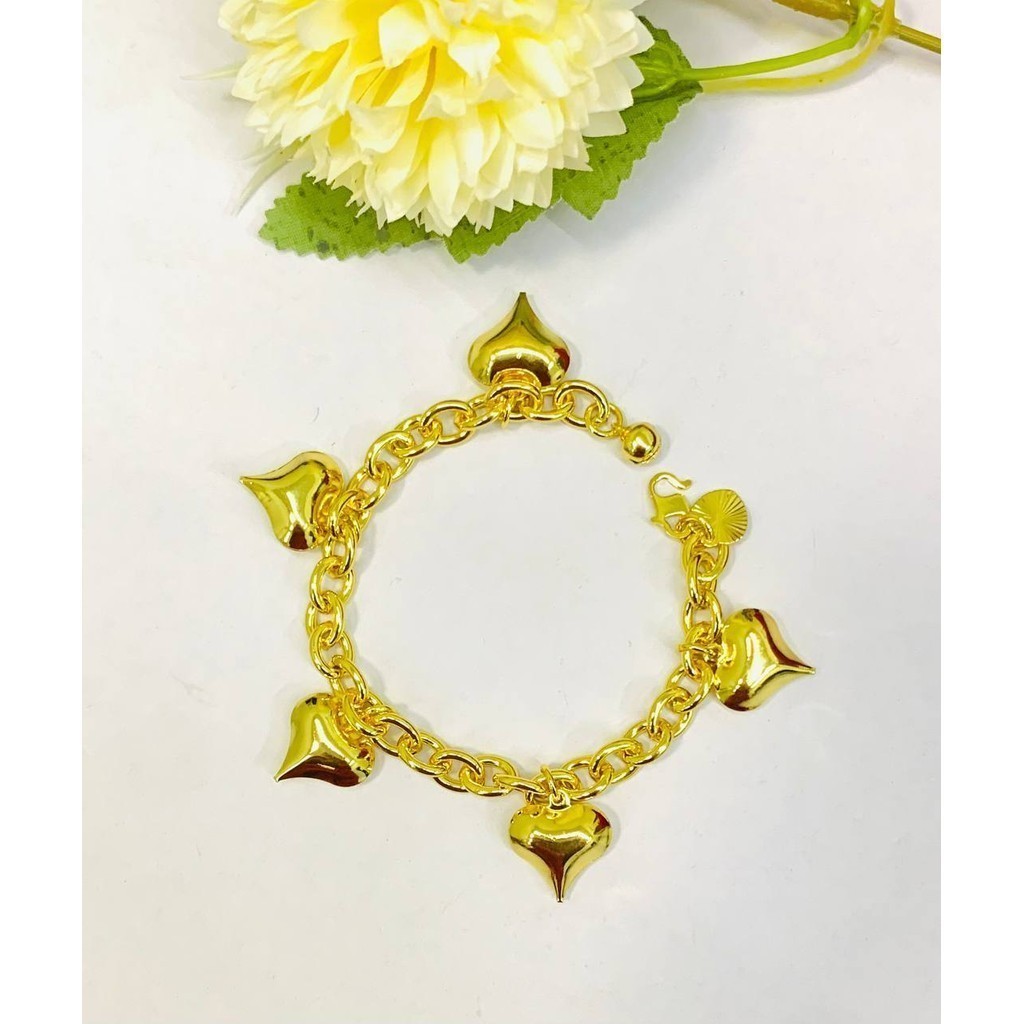 SM EMAS KOREA/BANGKOK SADUR 24K GELANG TANGAN HARDWARE 5 LOVE TAJAM ...