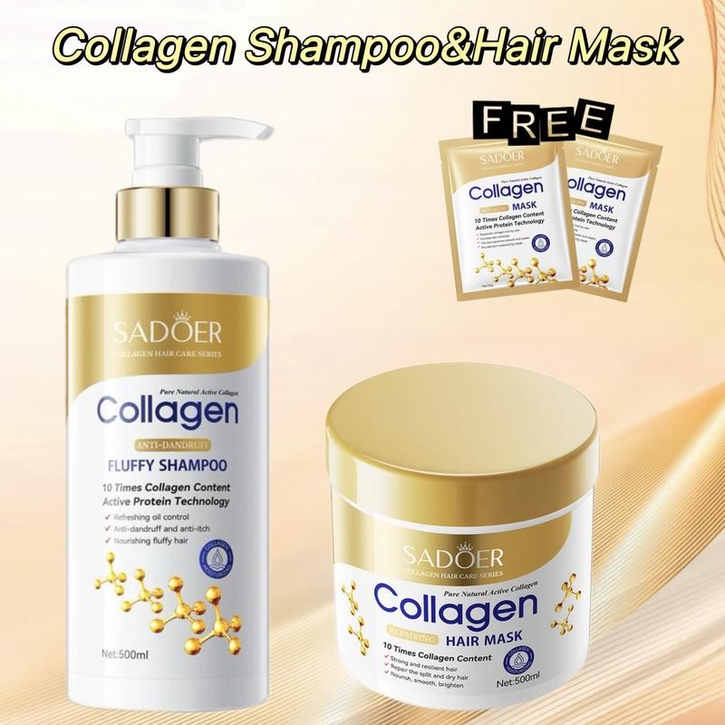 SADOER Collagen Hair Care & Mask + Gift - Shampoo + Hair Mask + 2 Free ...