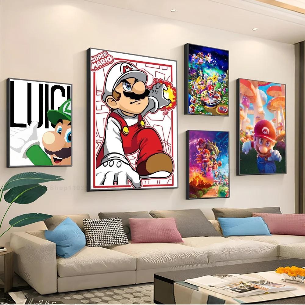 1pc Poster Pelekat Mario Tukang Paip Cendawan | Hiasan Dinding Seni ...