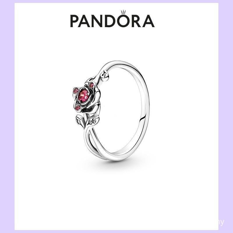 Pandora Disney Collection Beauty and Beast Rose Rings Fairy Tale ...