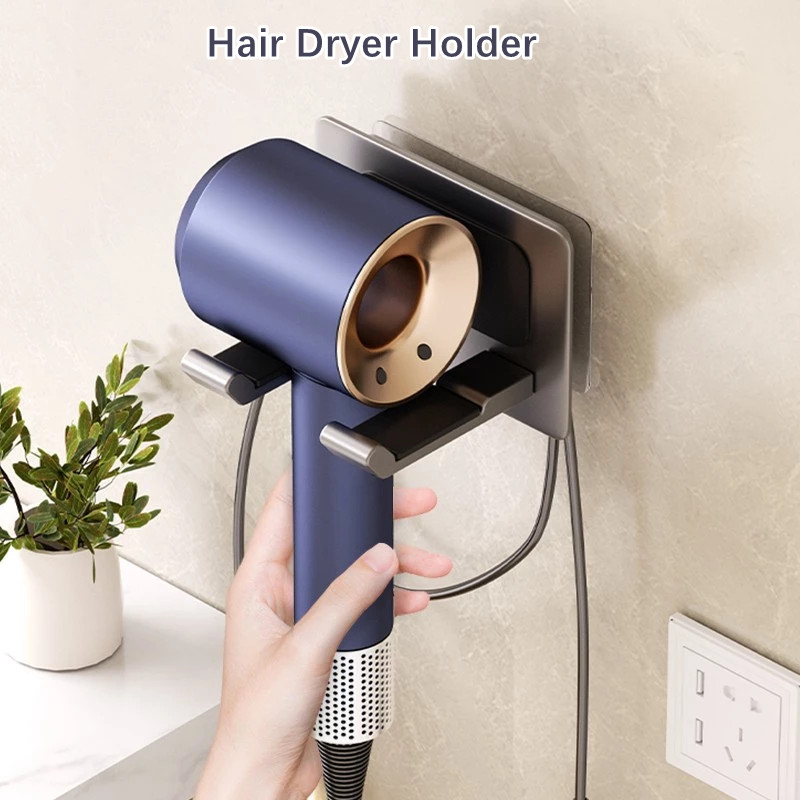 Bathroom Wall Mounted Hair Dryer Rack Hair Dryer Storage Hairdryer ...